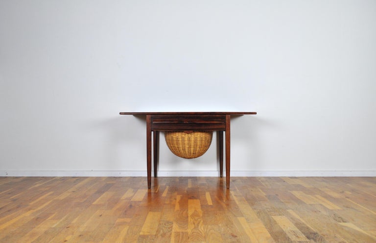 Mid-Century Modern Drop-Leaf Sewing Table by Johs, Andersen, 1960s at ...