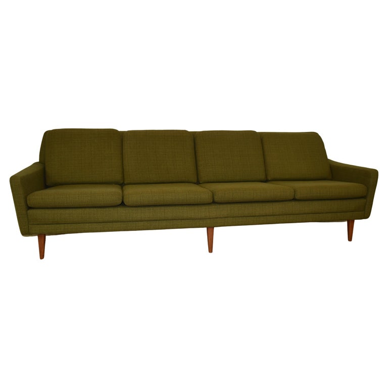 Mid-Century Modern Dux Green Tweed Four Cushion Sofa at 1stDibs | green ...