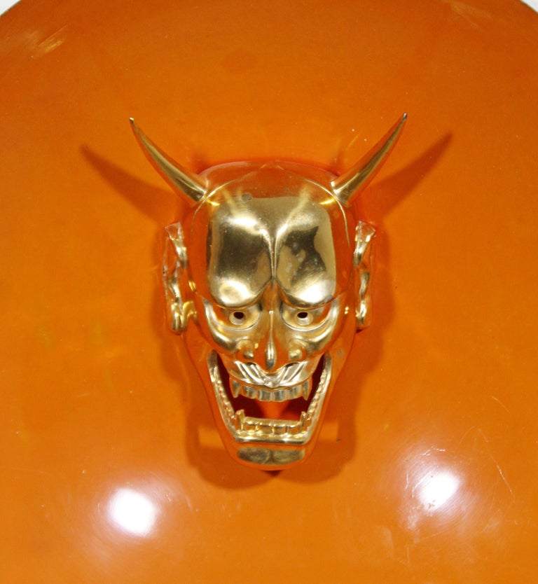 Mid-Century Modern Enameled Dish Gold Gilt Devil Bust Head Wall ...