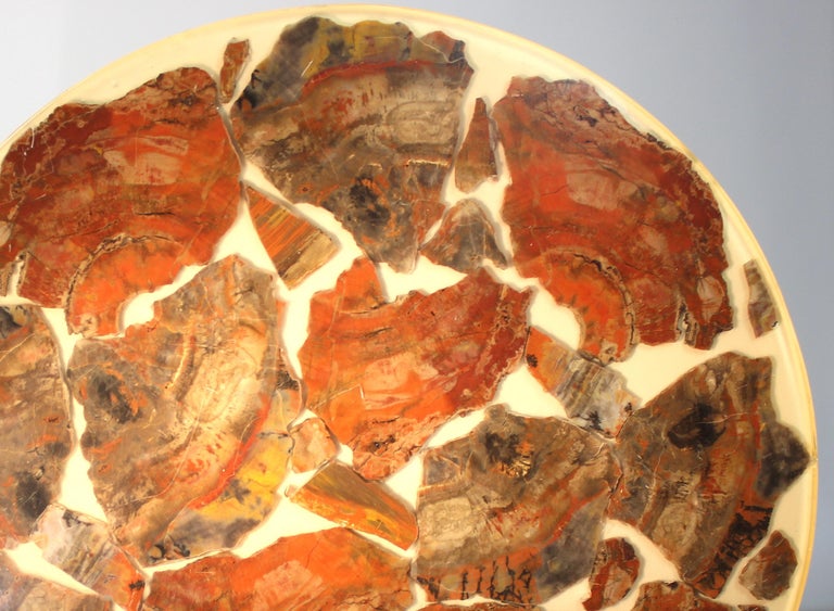 Midcentury Modern Epoxy Resin Petrified Wood Specimen Occasional Table ...