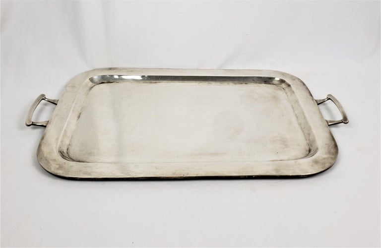 Mid-Century Modern Era Mexican Sterling Silver Handled Serving Tray For ...