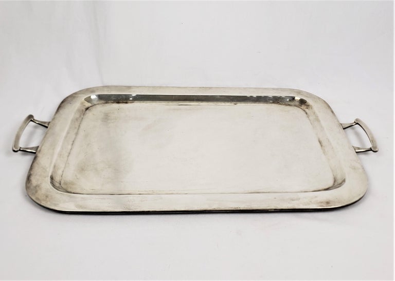 Mid-Century Modern Era Mexican Sterling Silver Handled Serving Tray For ...