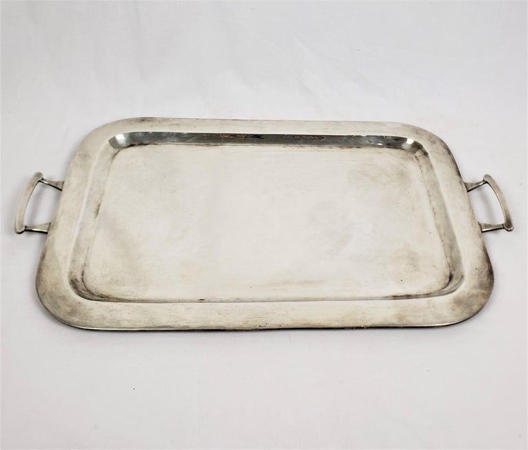 Mid-Century Modern Era Mexican Sterling Silver Handled Serving Tray For ...