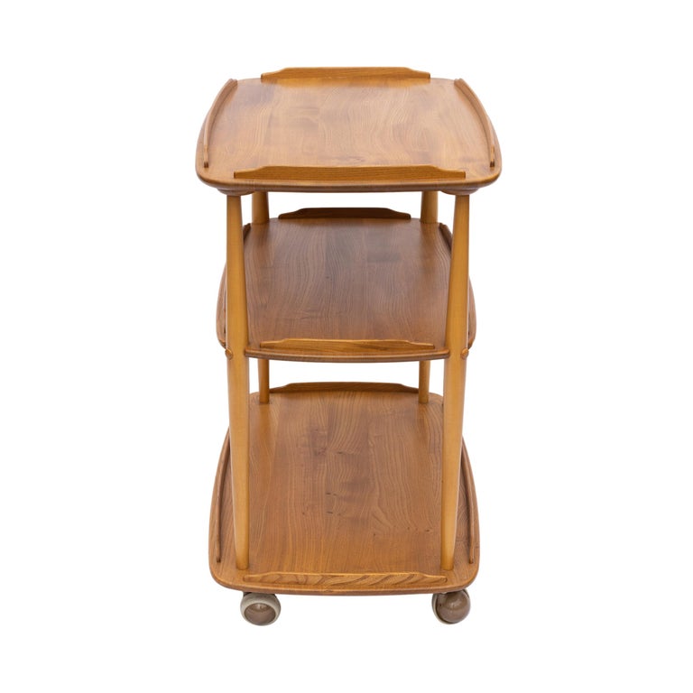 Mid-Century Modern Ercol Elm and Beech Bar Cart Designed by Lucian ...
