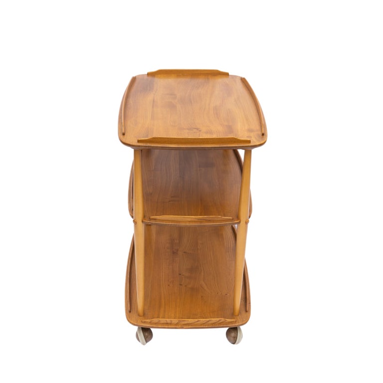 Mid-Century Modern Ercol Elm and Beech Bar Cart Designed by Lucian ...