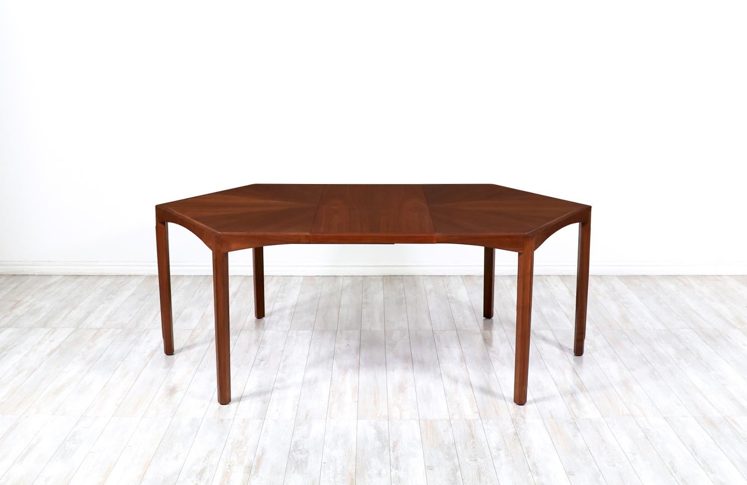 Expertly Restored - Mid-Century Modern Expanding Hexagonal Walnut ...