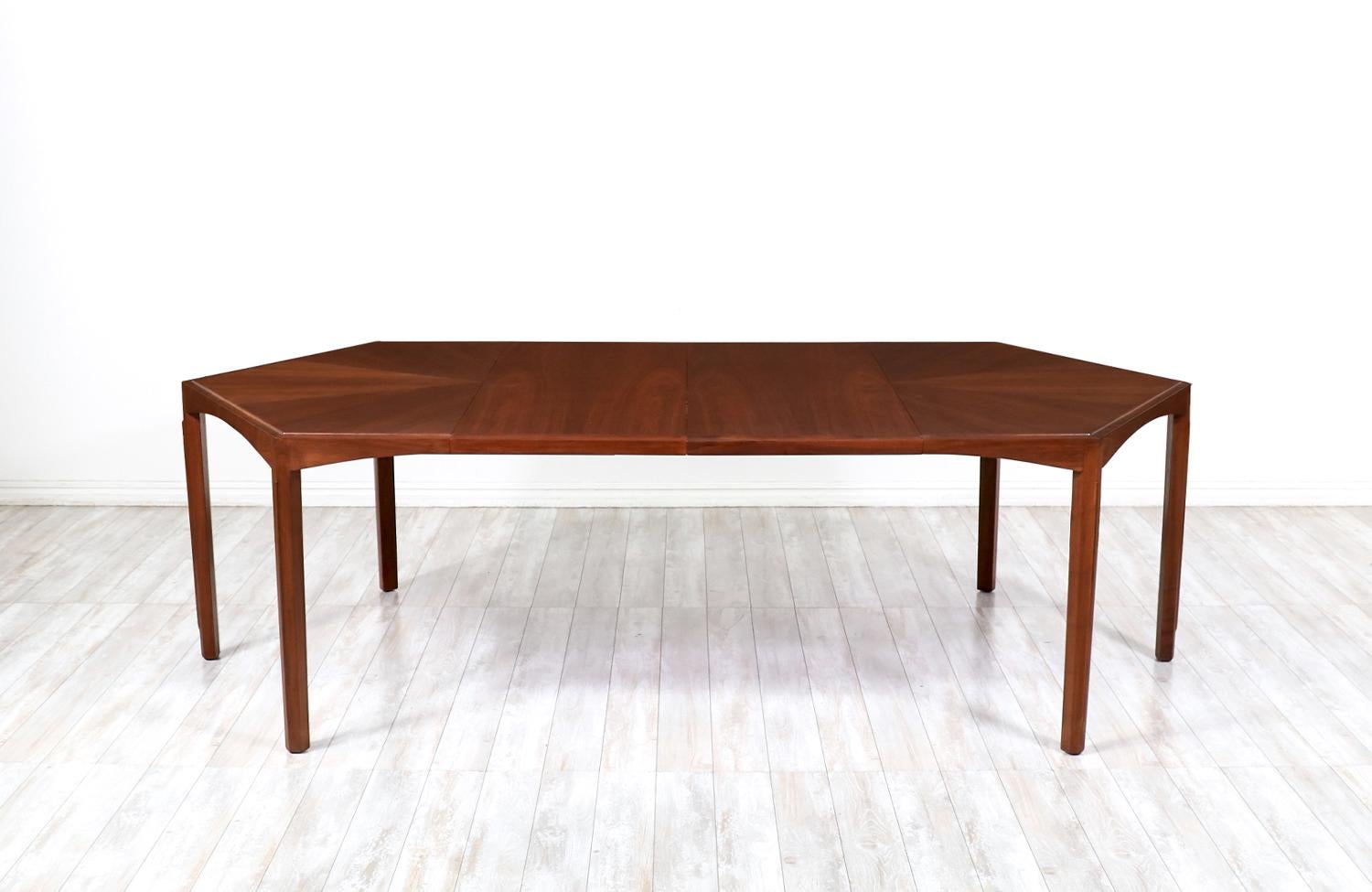 Mid-Century Modern Expanding Hexagonal Walnut Dining Table For Sale at ...