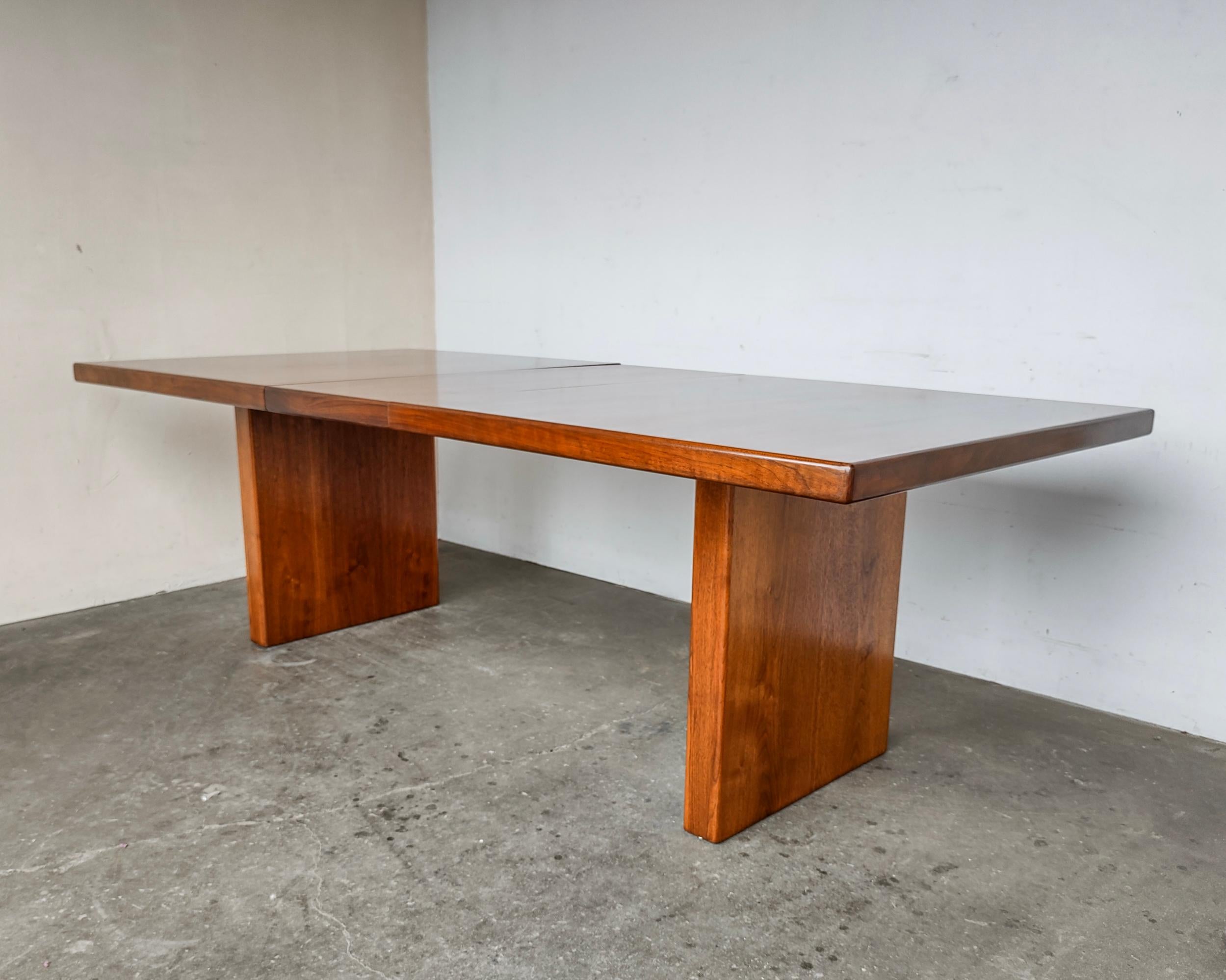 Mid-Century Modern Expanding Walnut Double Pedestal Dining Table, 1960s ...