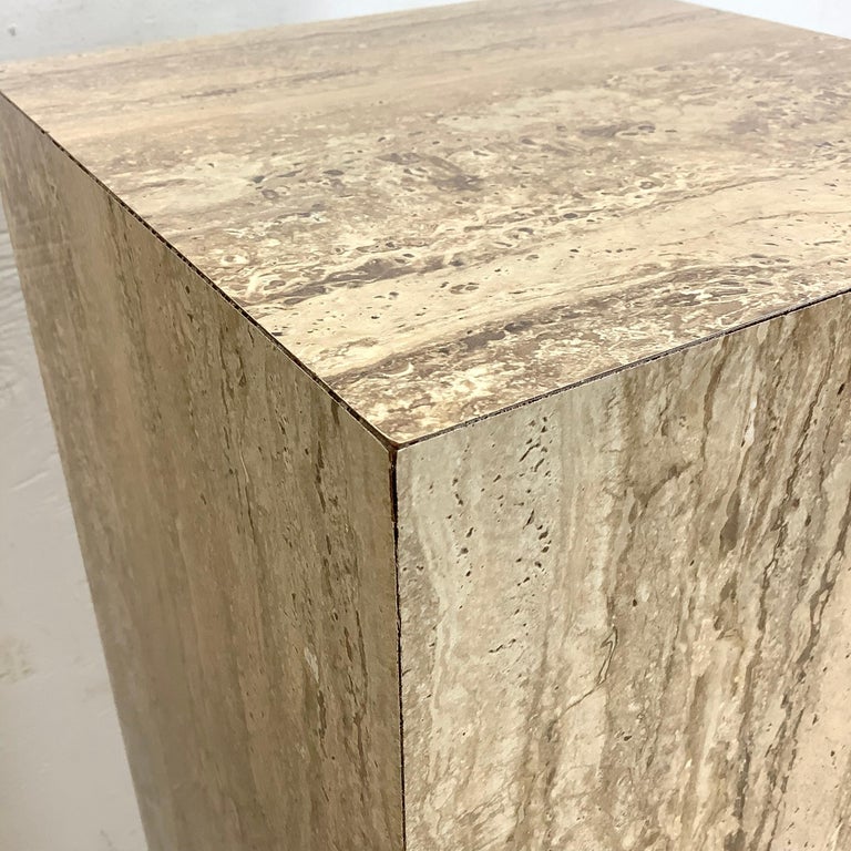 Mid Century Modern Faux Stone Display Pedestals Pair For Sale At 1stdibs