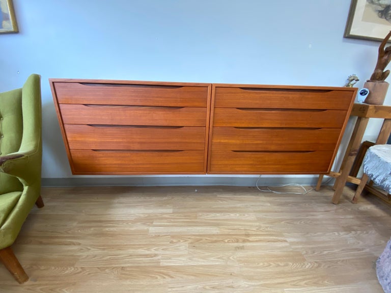 Mid-Century Modern Floating Teak Chests For Sale at 1stDibs
