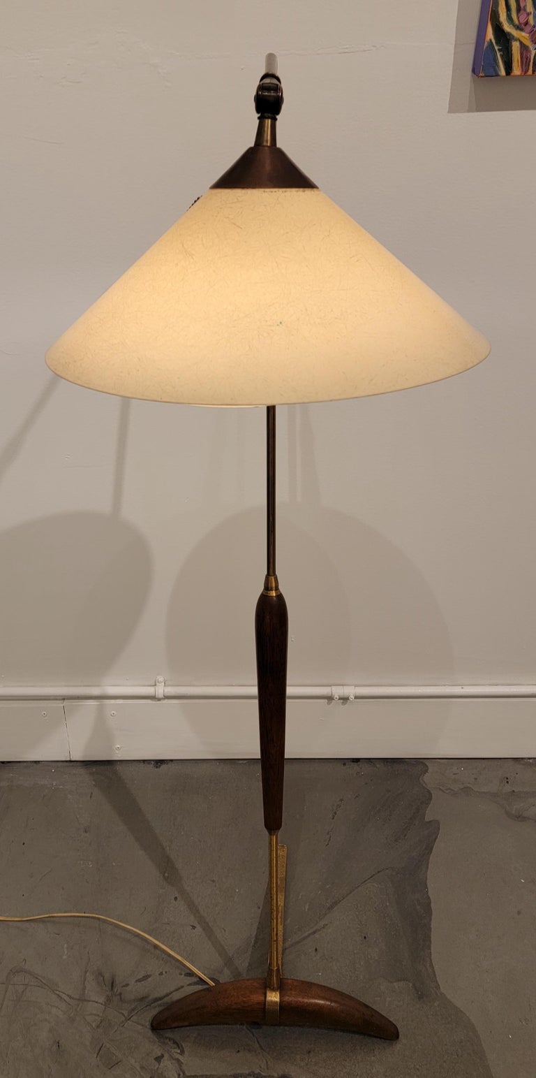 Mid-Century Modern Floor / Bridge Lamp Fiberglass and Walnut For Sale ...