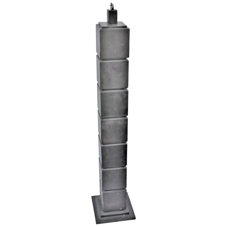 Mid-Century Modern Floor Lamp Steel Boxs Stacked Designer Sample For ...