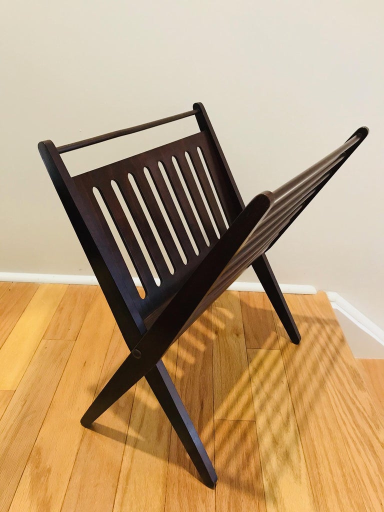 Mid-Century Modern Folding Magazine Stand in Beechwood, 1950s at 1stDibs