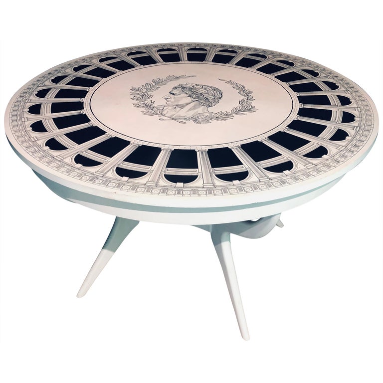 Mid-Century Modern Painted Round Centre or Dining Table at 1stDibs