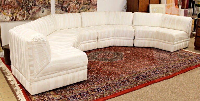Mid-Century Modern Four-Piece White Octagon Sectional Sofa Baughman ...