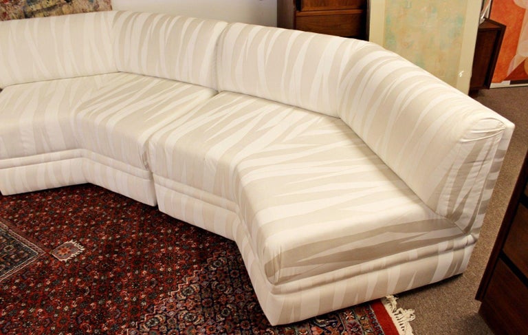 Mid-Century Modern Four-Piece White Octagon Sectional Sofa Baughman ...