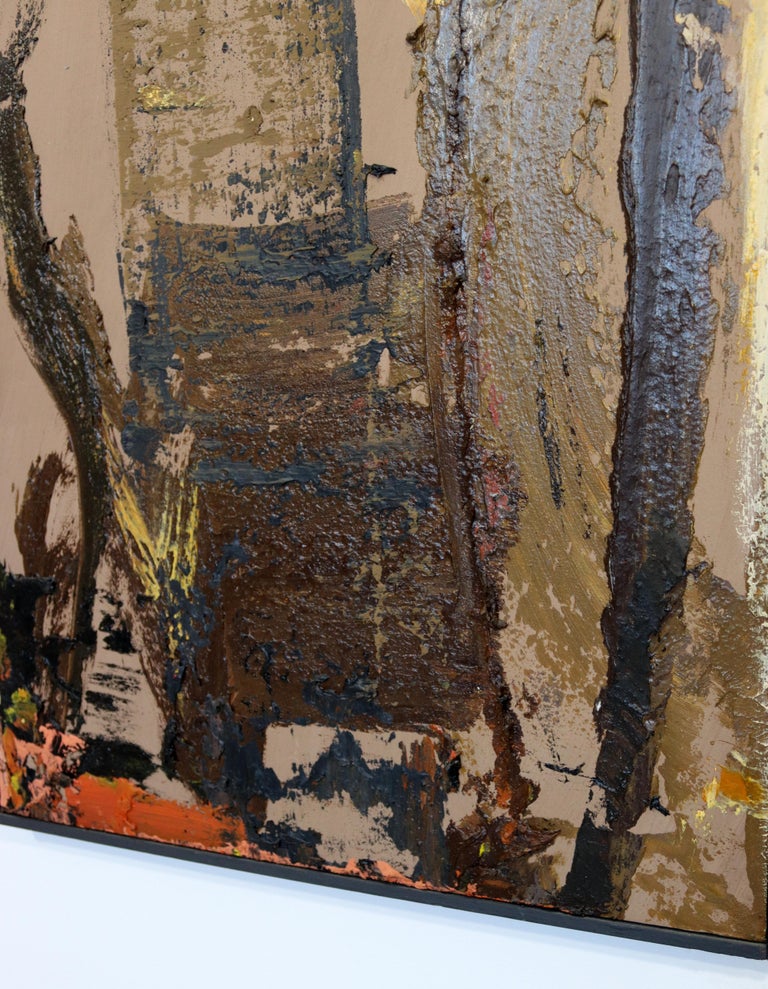 Mid-Century Modern Framed Abstract Oil Painting Canvas Signed Mildred ...