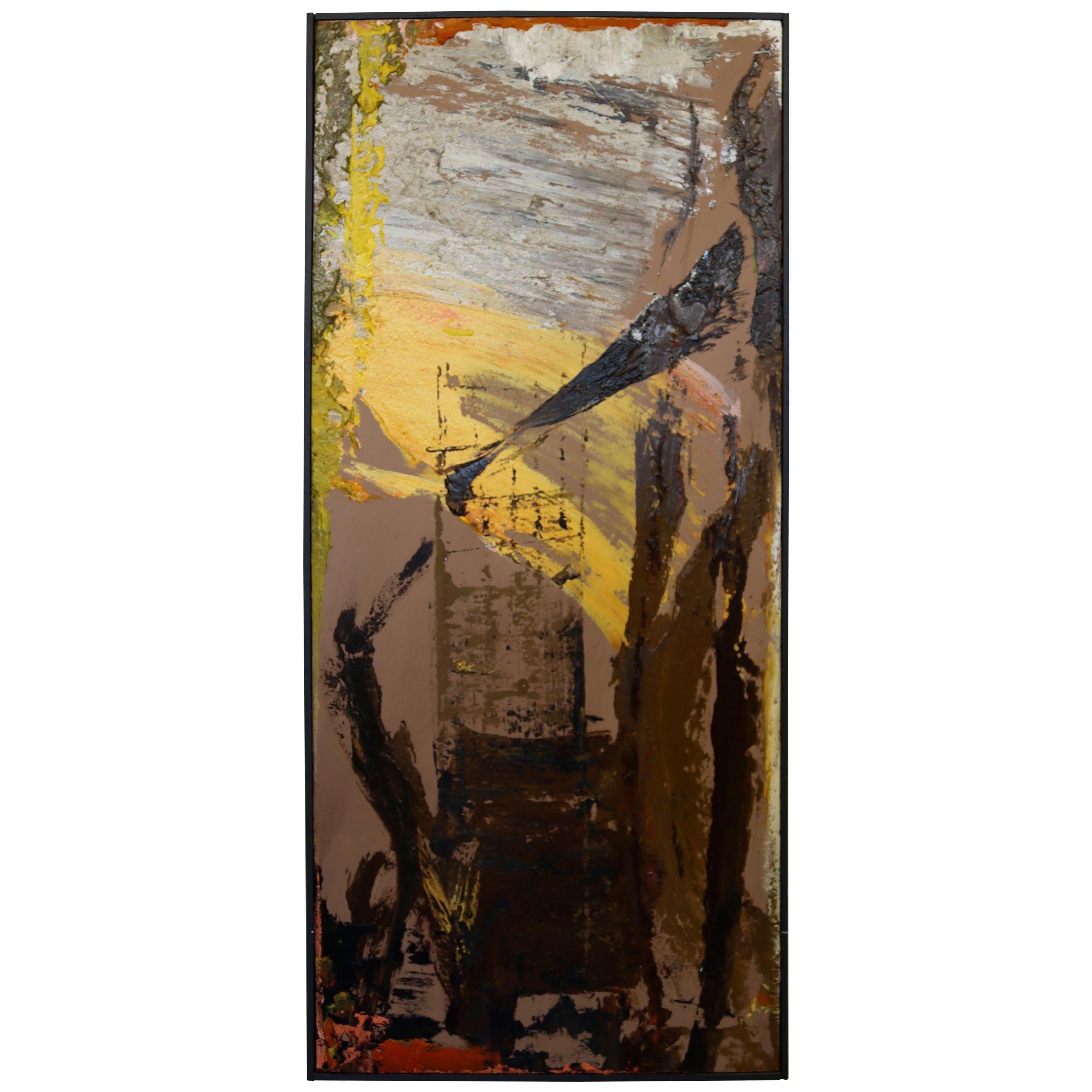 Mid-Century Modern Framed Abstract Oil Painting Canvas Signed Mildred ...