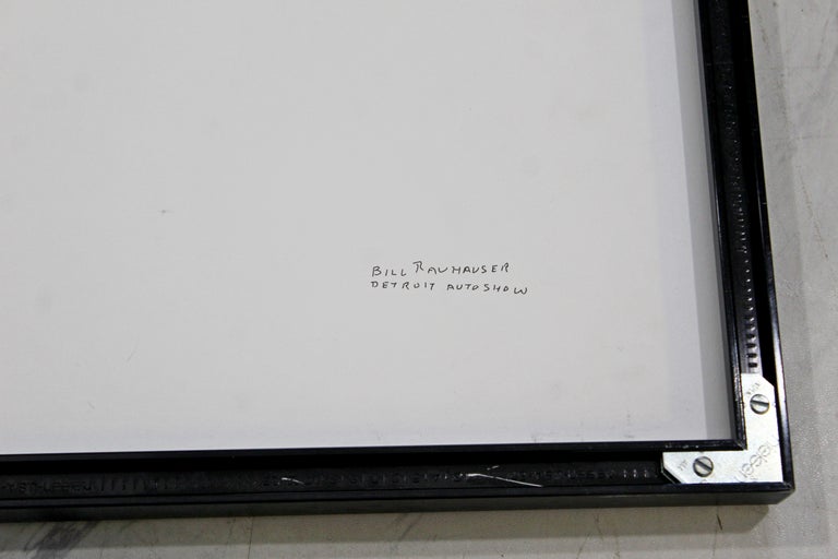 Mid-Century Modern Framed Detroit Auto Show Photograph Signed Bill ...