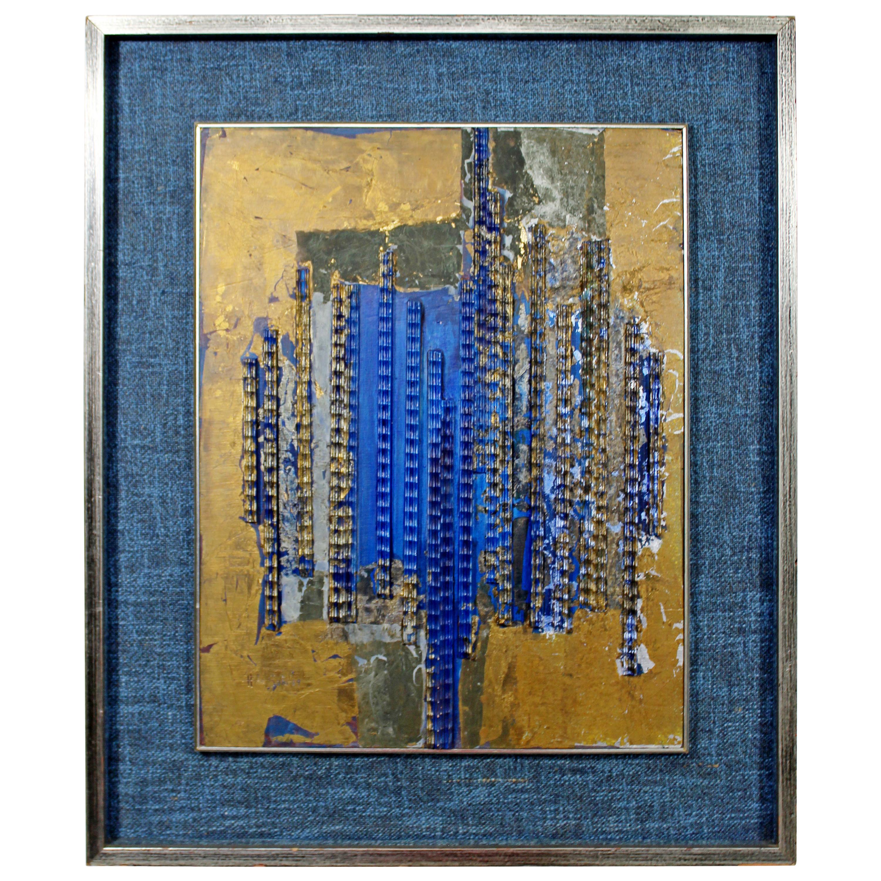 Mid-Century Modern Framed Hugo se Soto Signed Abstract 3D Metal on ...