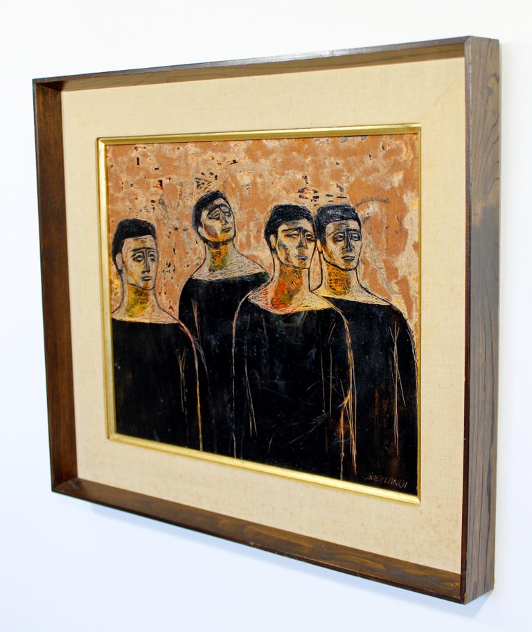Mid-Century Modern Framed Impressionist Oil Painting Signed Frank ...