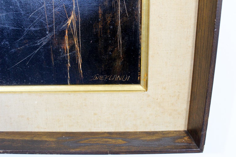 Mid-Century Modern Framed Impressionist Oil Painting Signed Frank ...