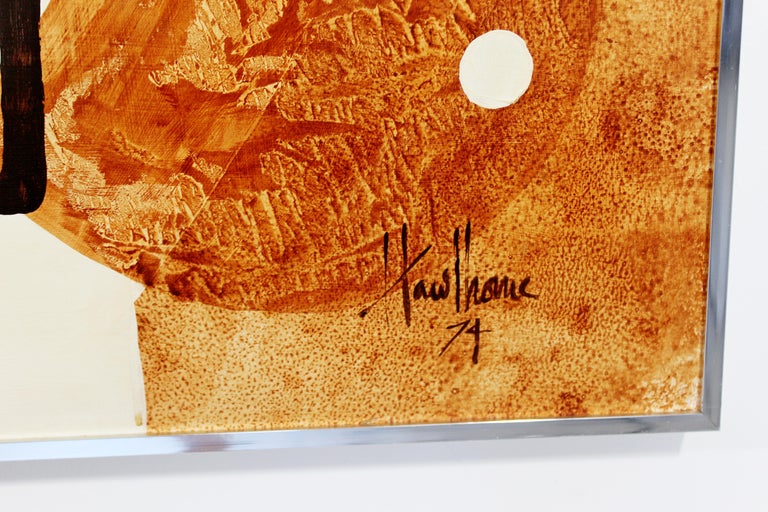 Mid-Century Modern Framed Large Acrylic Canvas Painting by Greg ...