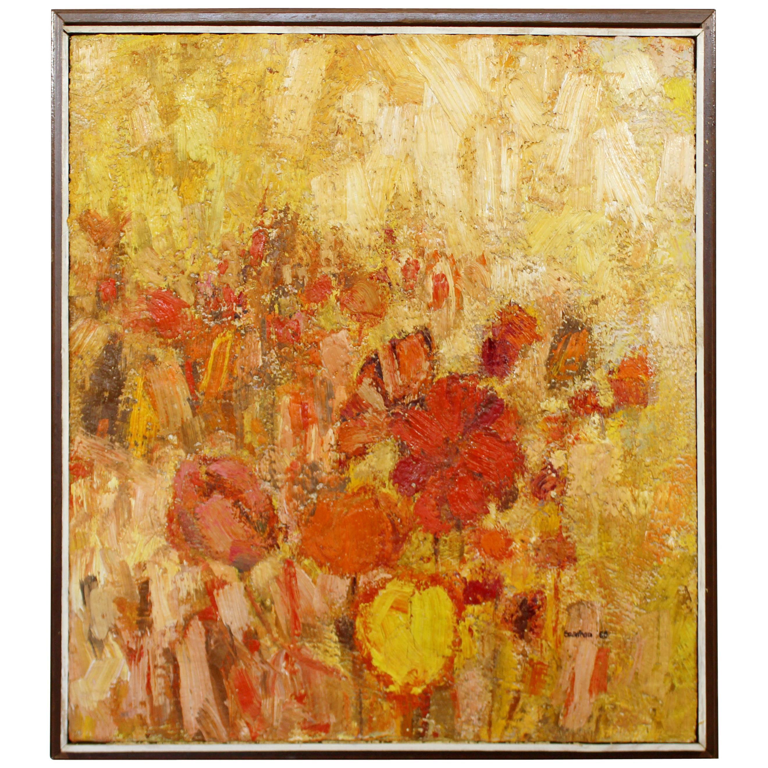 Mid-Century Modern Framed Enamel Art Signed by Richard Loving, Dated ...