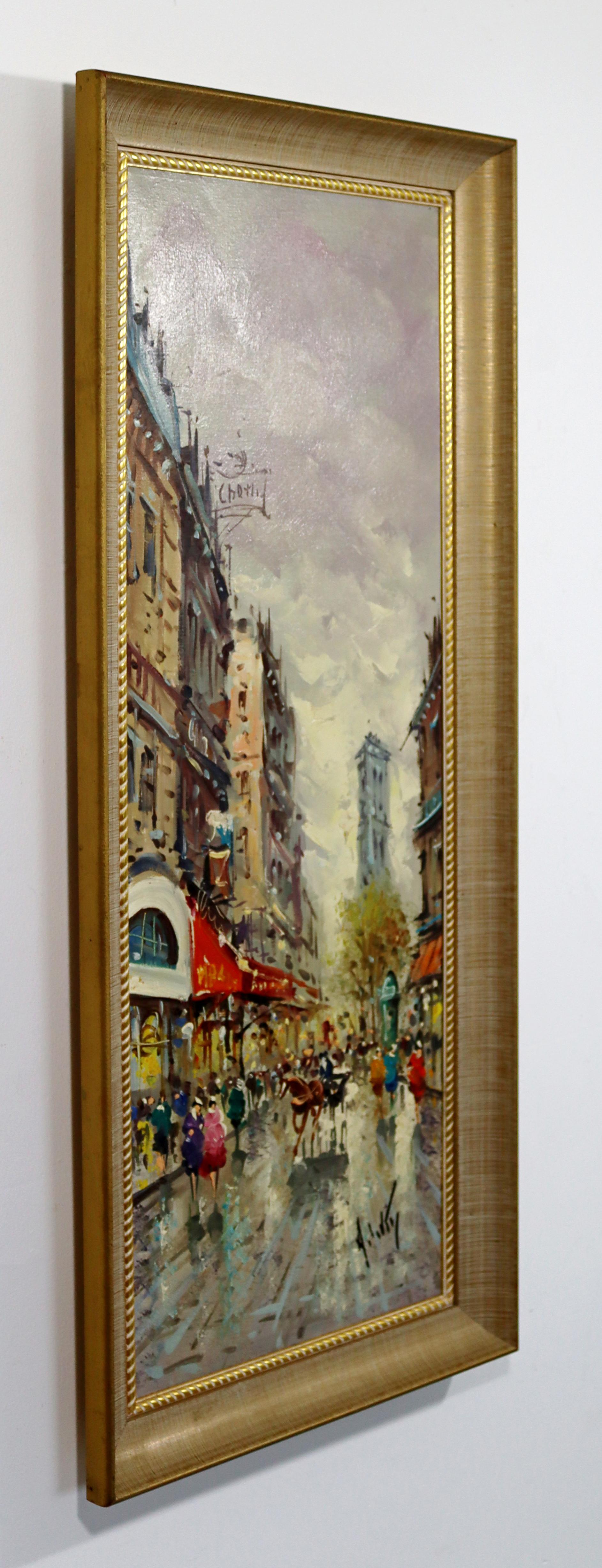 Mid-Century Modern Framed Oil Painting Canvas Signed Antonio Devity ...