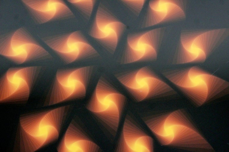 Mid-Century Modern Framed Op Art Acrylic on Plexiglass Elizabeth Slaney ...