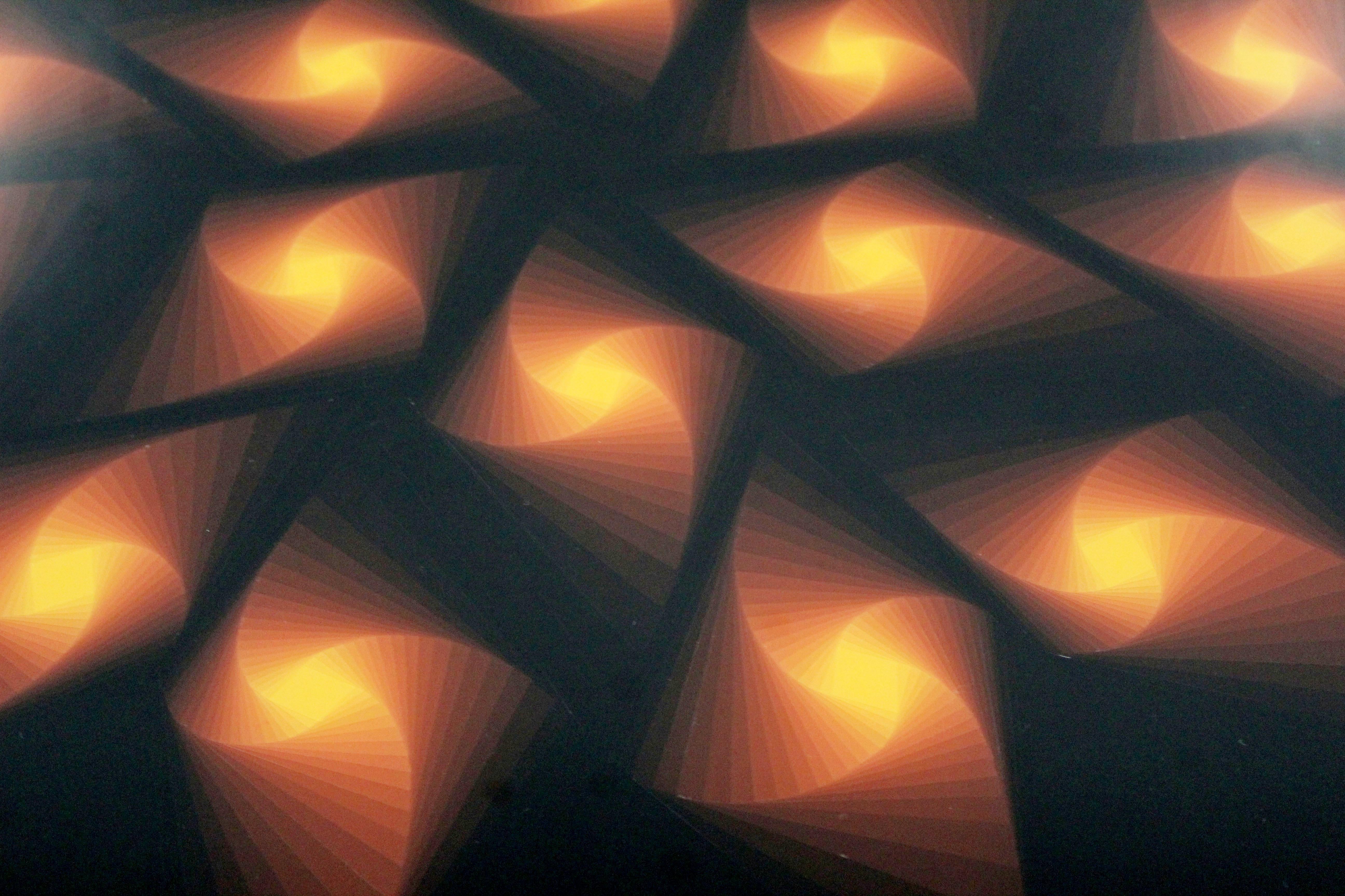 Mid-Century Modern Framed Op Art Acrylic on Plexiglass Elizabeth Slaney ...