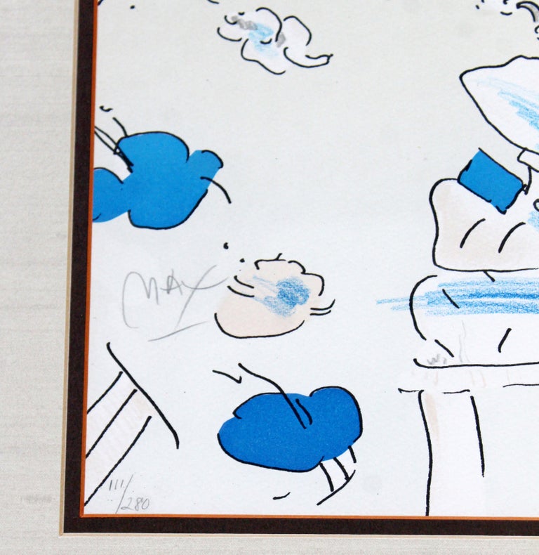Mid-Century Modern Framed Peter Max Pencil Signed Lithograph "If" 111/ ...