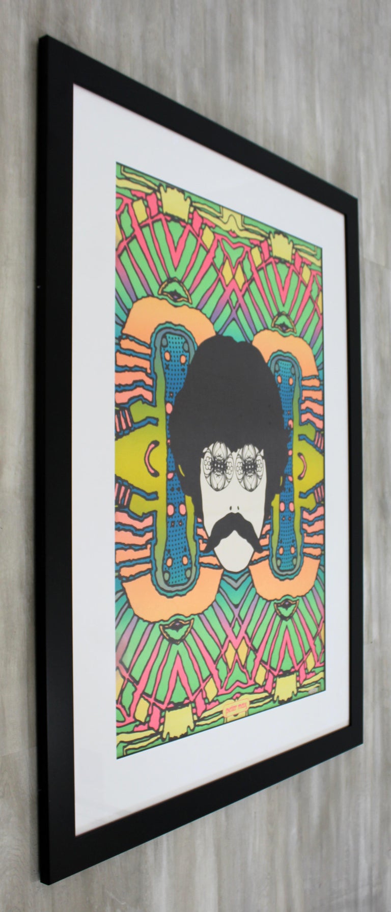 Mid-Century Modern Framed Peter Max Self Portrait Poster, 1960s at 1stDibs
