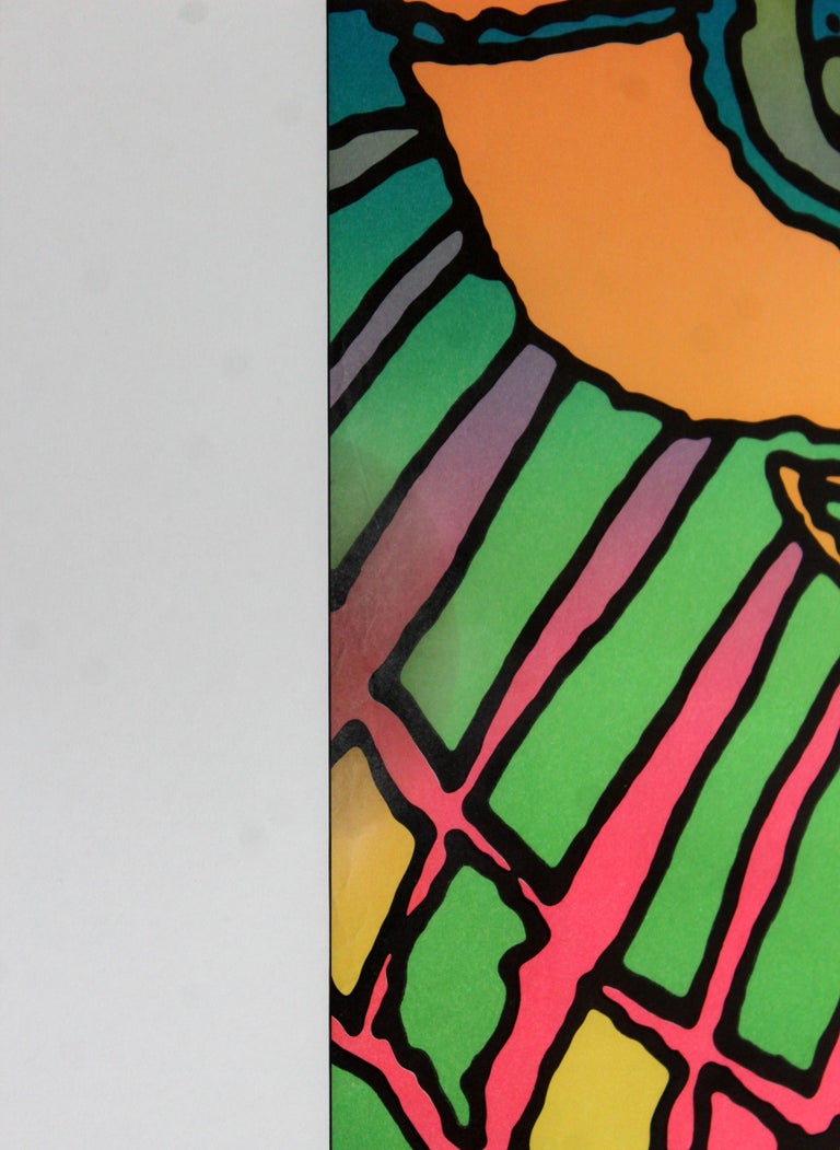 Mid-Century Modern Framed Peter Max Self Portrait Poster, 1960s at 1stDibs