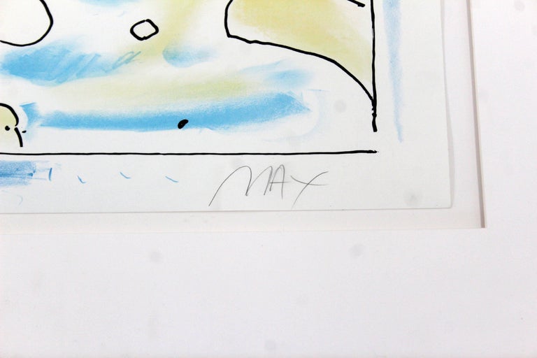 Mid-Century Modern Framed Print by Peter Max Cosmic Face Signed ...