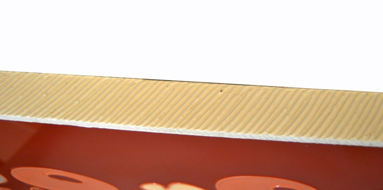 Mid-Century Modern Framed Rectangular Brown and Tan Enamel Flower Wall ...