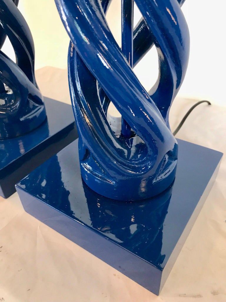 Mid-Century Modern Frederick Cooper Double Helix Form Lamps, a Pair For ...