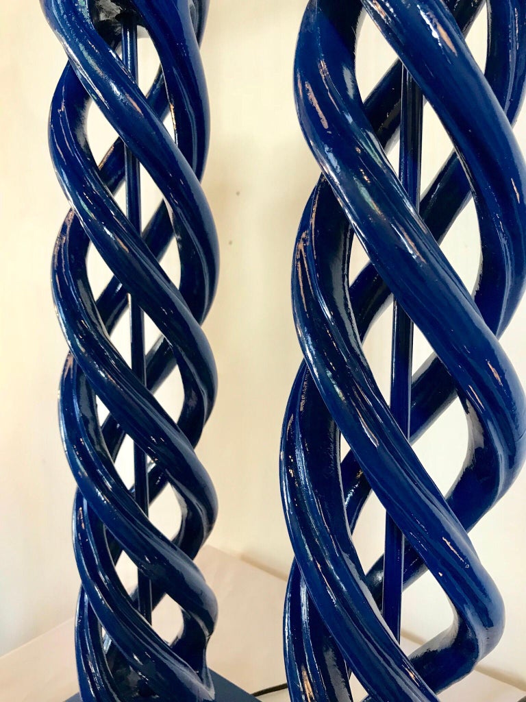 Mid-Century Modern Frederick Cooper Double Helix Form Lamps, a Pair For ...