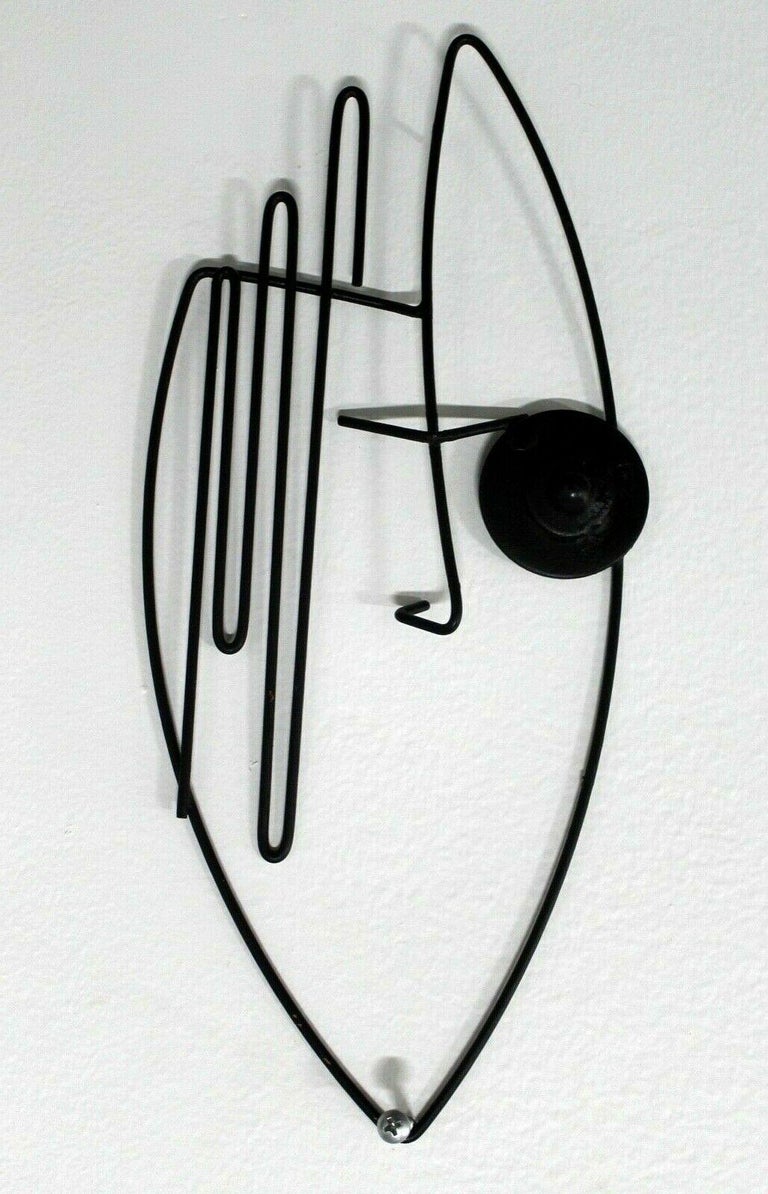 Mid-Century Modern Frederick Weinberg Face Metal Wire Sculpture at 1stDibs