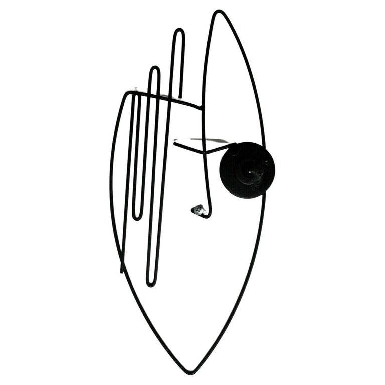 Mid-Century Modern Frederick Weinberg Face Metal Wire Sculpture at 1stDibs