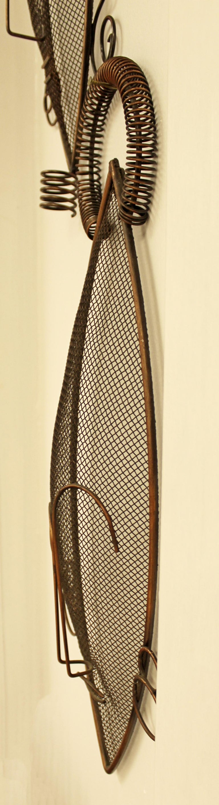 Mid-Century Modern Frederick Weinberg Pair of Rare Wire Mask Sculptures ...