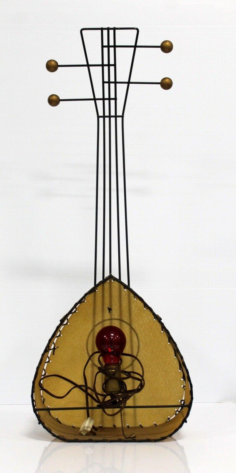 Mid-Century Modern Frederick Weinberg Wire Parchment Sculpture Guitar ...