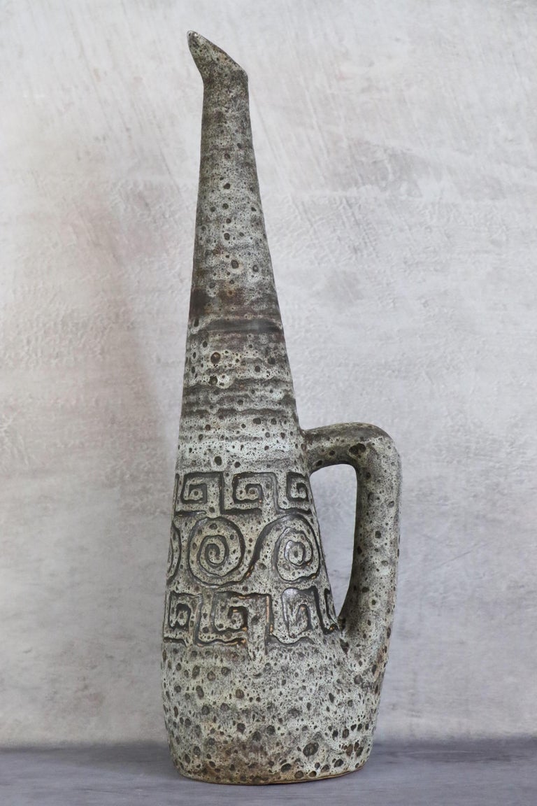 Mid-Century Modern French Ceramic Large Pitcher by Agnes Escala 1970 ...