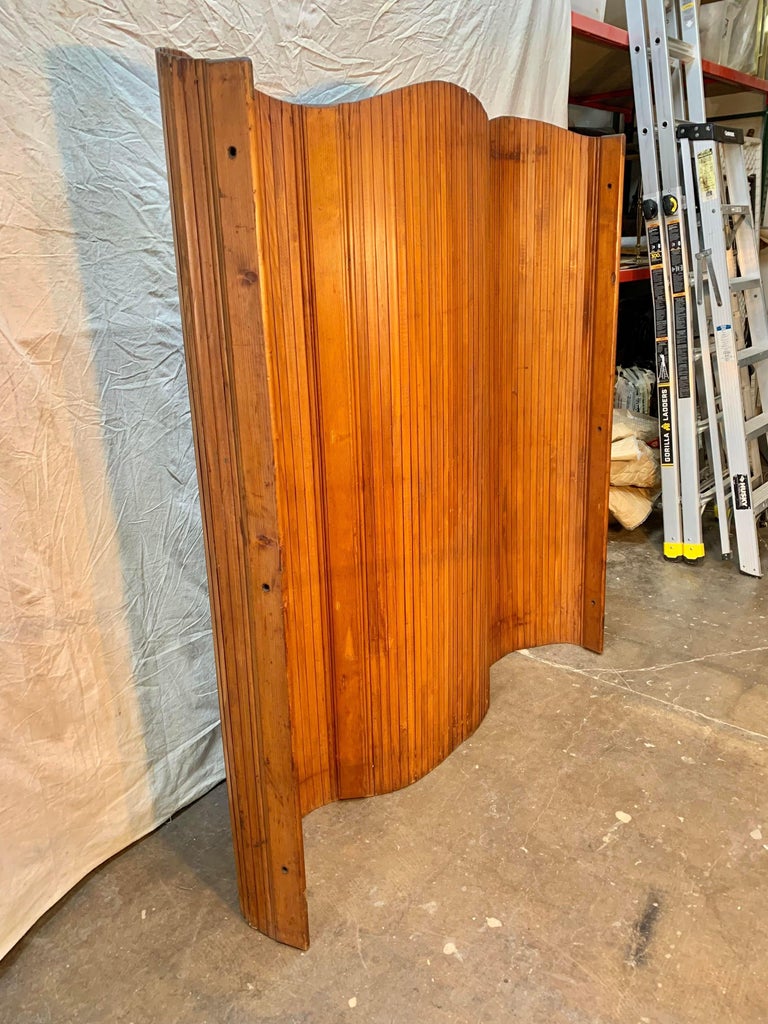 Mid-Century Modern French Wood Folding Screen in the Style of Baumann ...