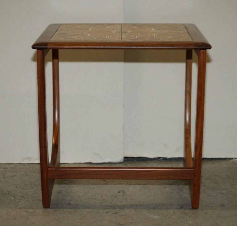 Mid-Century Modern G Plan Fresco Teak Tile Top Side End Nest of Tables ...