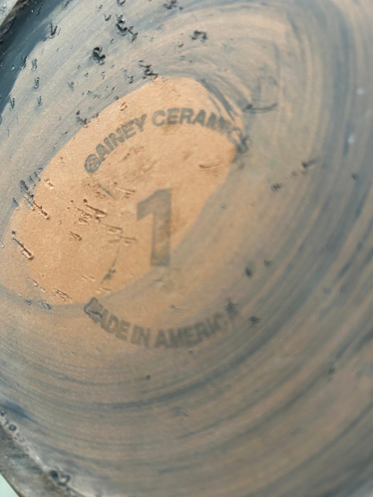 Mid-Century Modern Gainey Architectural Pottery Clay Planter Pot Black ...