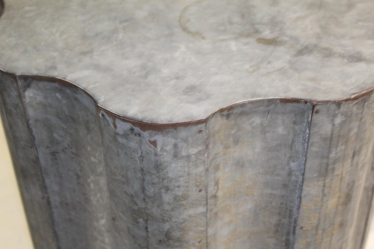 Mid-Century Modern Galvanized Side Table For Sale at 1stDibs