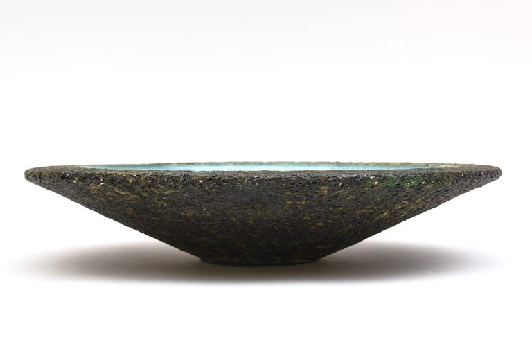 Mid-Century Modern Gambone Style Ceramic Crackled Glass Fritte ...