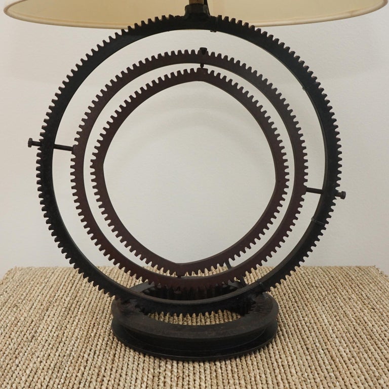 Mid Century Modern Gear Lamp, Paris at 1stDibs