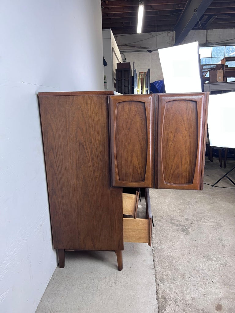 Mid-Century Modern Gentleman's Chest with Brass Accented Hardware For ...